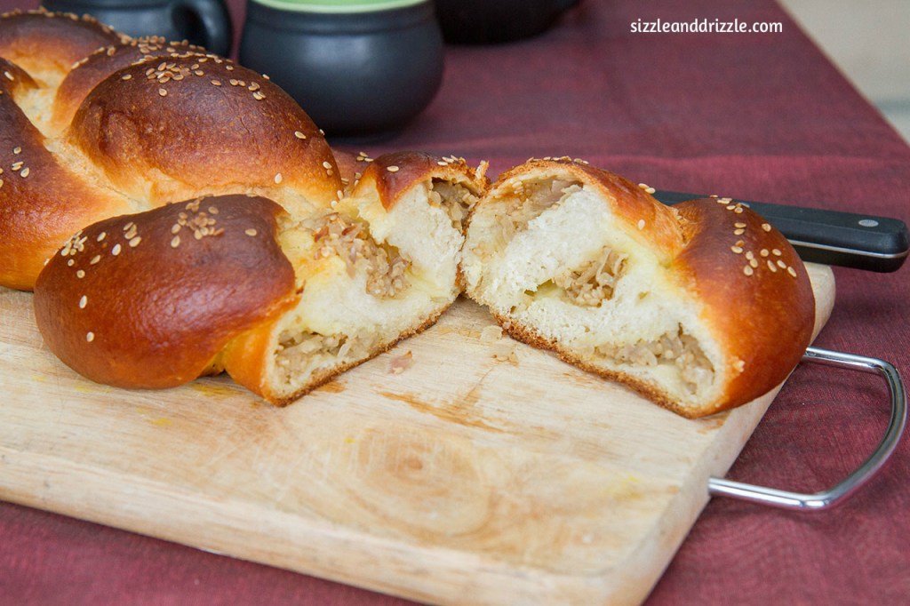 Cheesy Onion and Sesame Seed Braided Bread – Sizzle and Drizzle