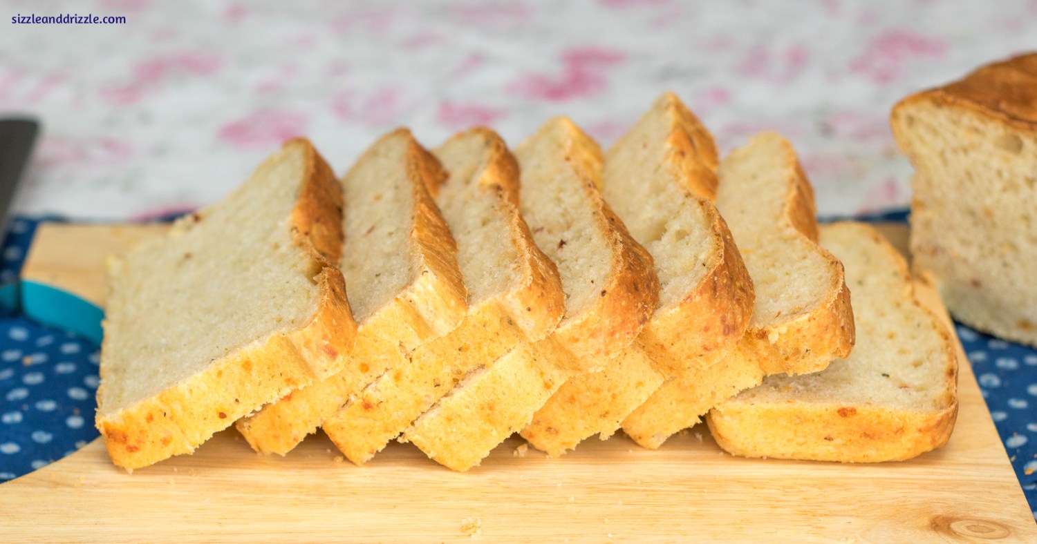 Simple Eggless Bread Loaf with cheese and pepper – Sizzle and Drizzle